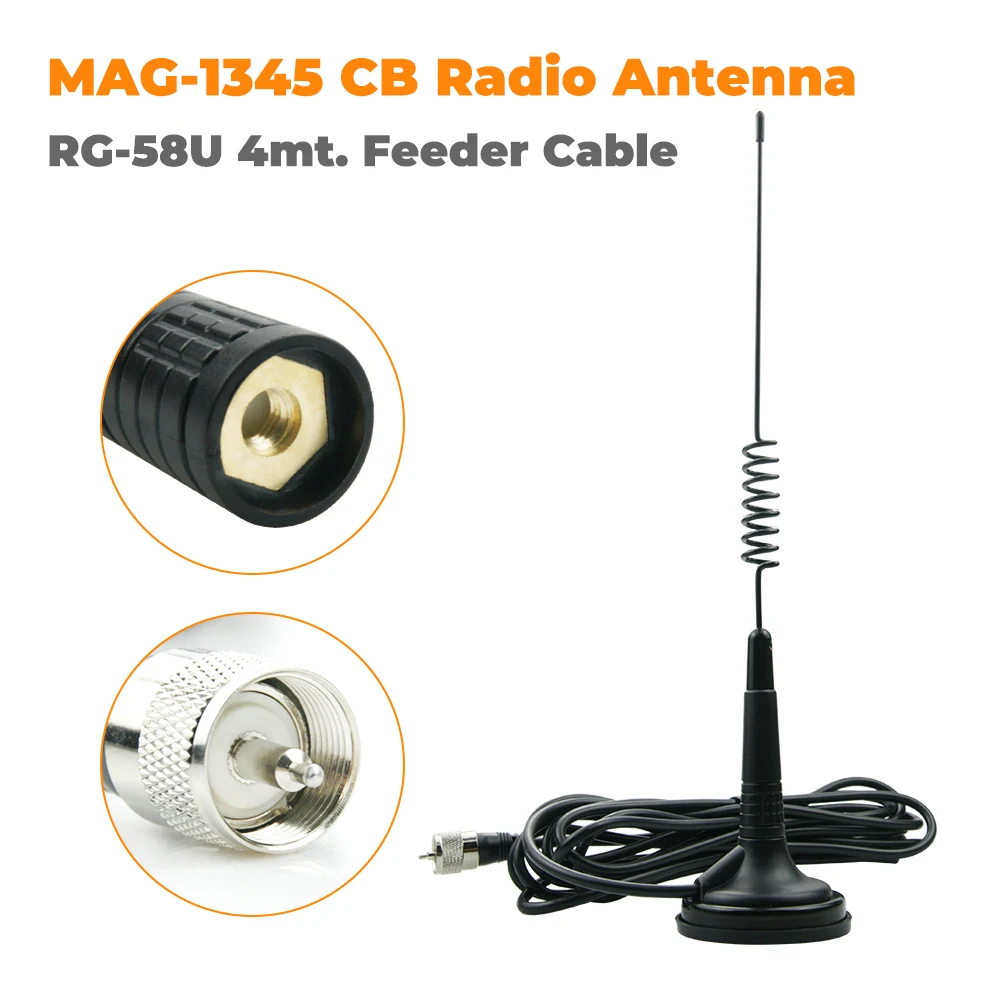 26-28MHz-CB-Radio-Antenna-Mag-1345-Magnet-Base-with-4-Meters-feeder ...