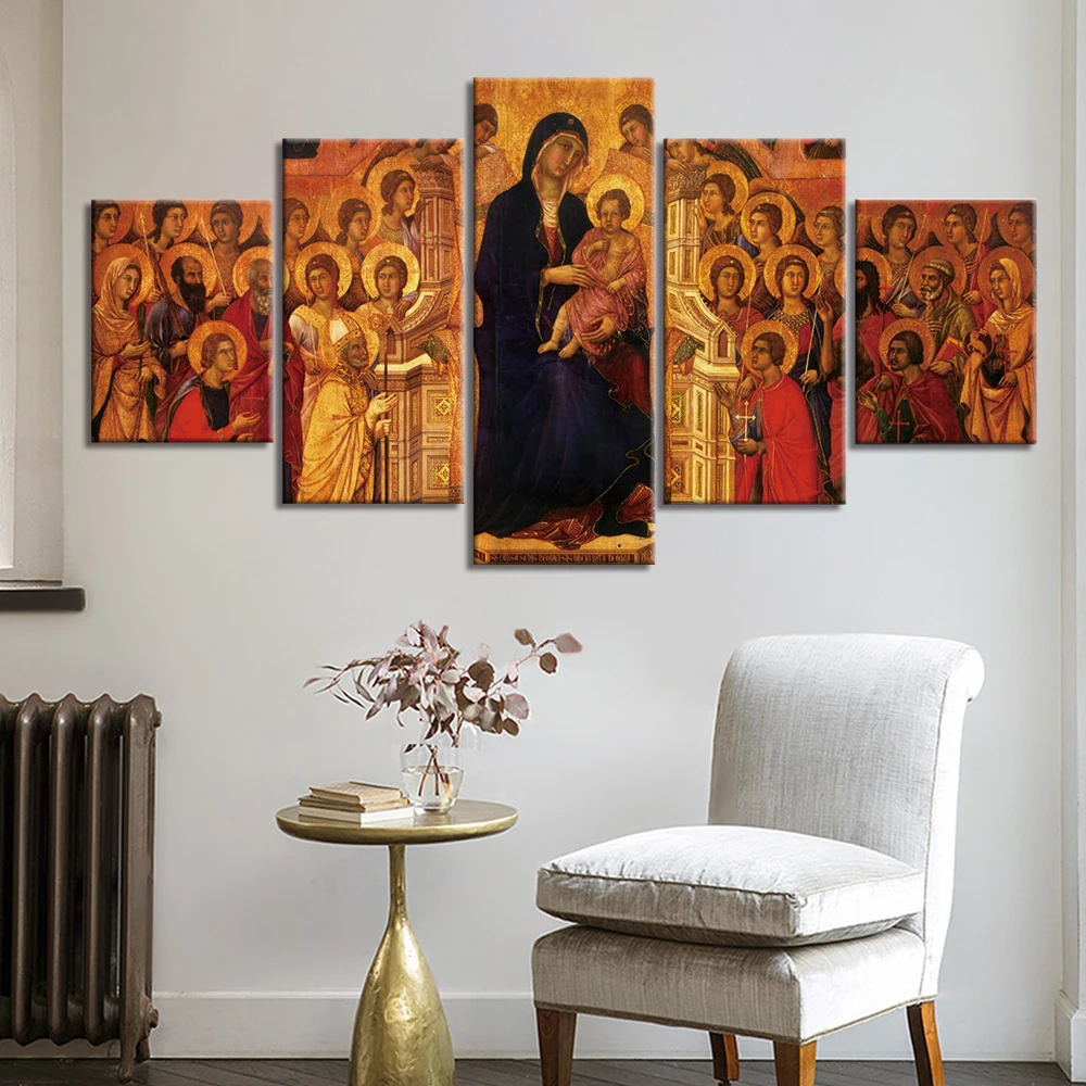 Modern Hd Printed Painting Canvas Home Decor 5 Piece Jesus Christ ...