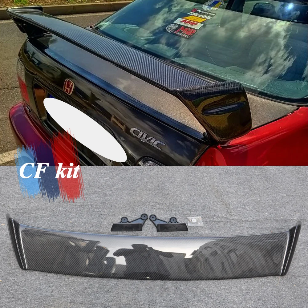EK-EG-Real-Carbon-Fiber-Rear-Trunk-Lip-Spoiler-Wing-For-HONDA-CIVIC-EK ...