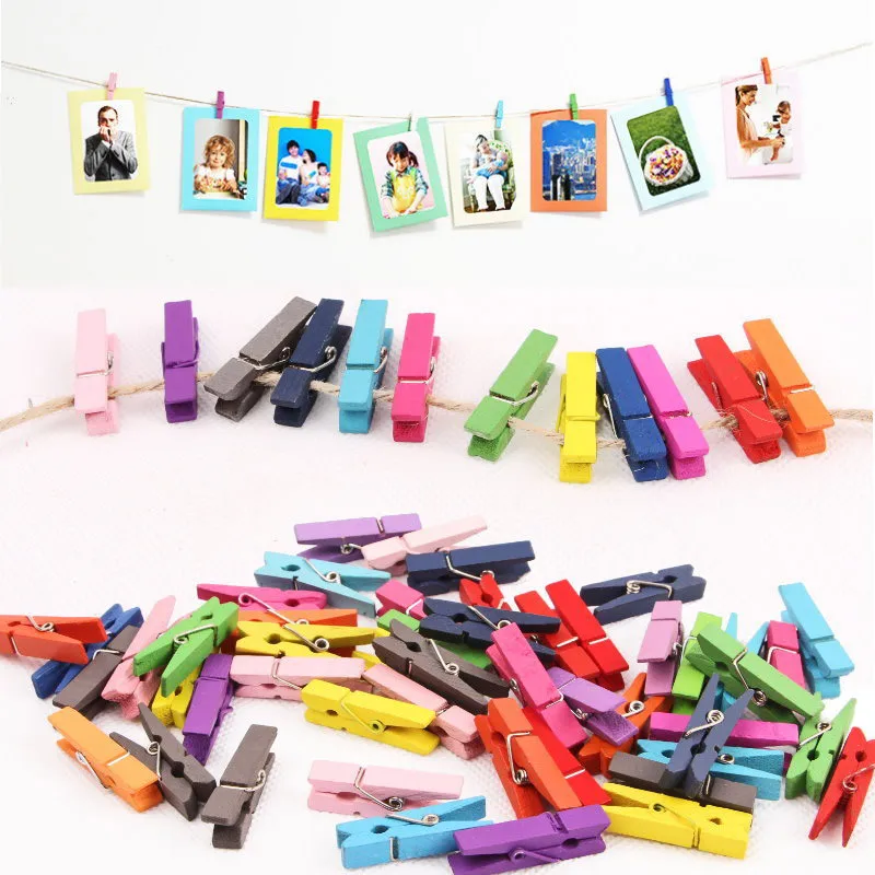 50Pcs-Set-35mm-Mini-Colorful-Wooden-Clips-With-10M-String-Rope-Photo ...
