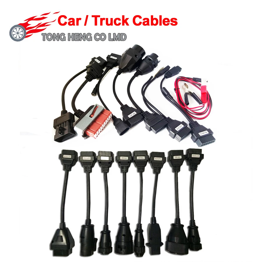 Full Set 8 Car Cables Truck Cables OBD OBD2 Diagnostic Tool Interface ...