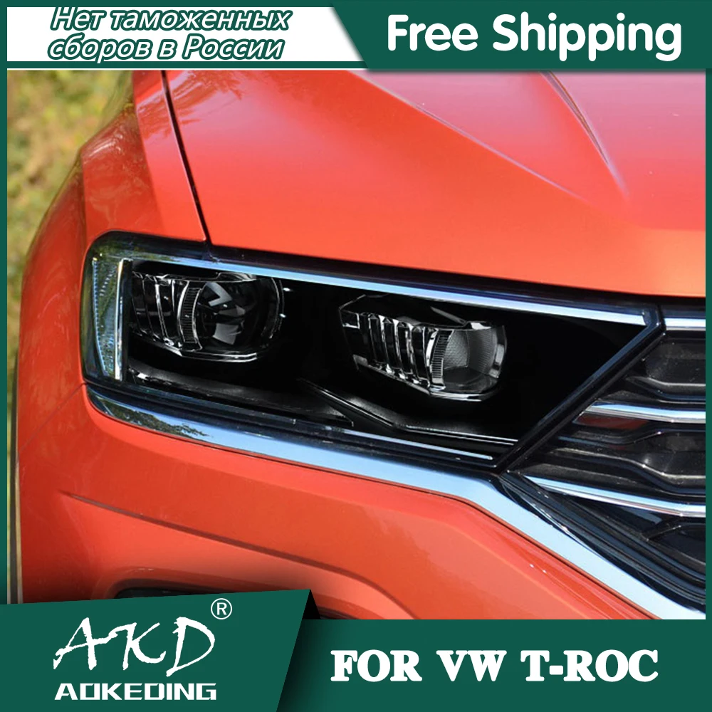 Headlights For Car Vw T-roc 2018-2020 Troc T Roc Day Run Light Drl Head Lamp Led Bi Xenon Bulb ...
