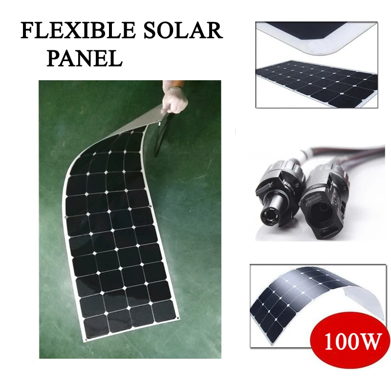 Sunpower Flexible Solar Panel Kit 12V 100W 200W USA Imported Cell For ...