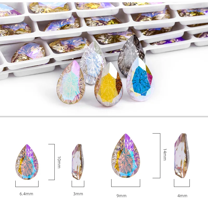 Astrobox K9 Drop Diamond Arc Shaped Carving Crystal Sew On Rhinestone ...