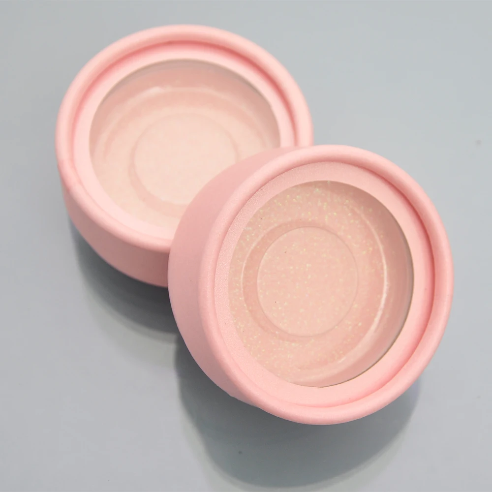 wholesale round false eyelash packaging box lash boxes custom private ...