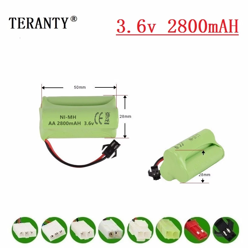 ( T Model ) 3.6v 2800mah NiMH Battery For Rc toy Car Tanks Trains Robot ...