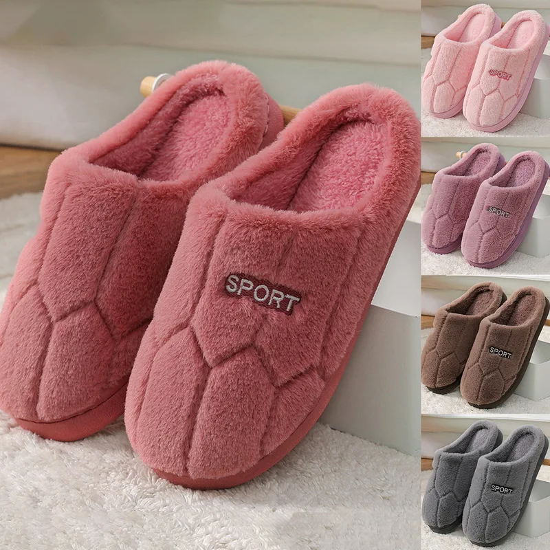 Pantufa de pelúcia para casa feminina, pantufa de inverno para casais ...