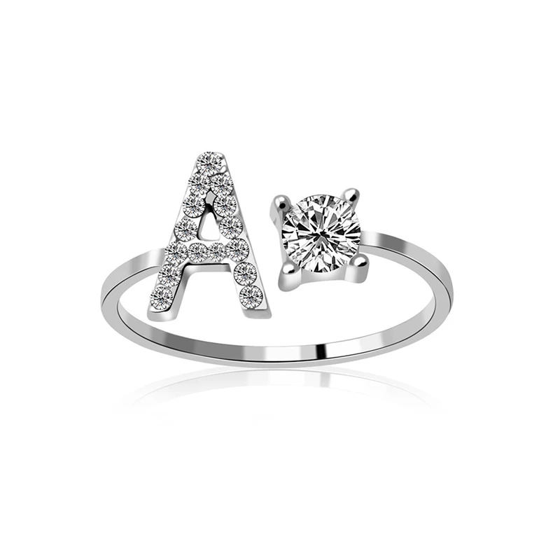 Fashion-Jewelry-26-Letter-Rings-For-Women-Lady-Creative-Cubic-Zirconia ...