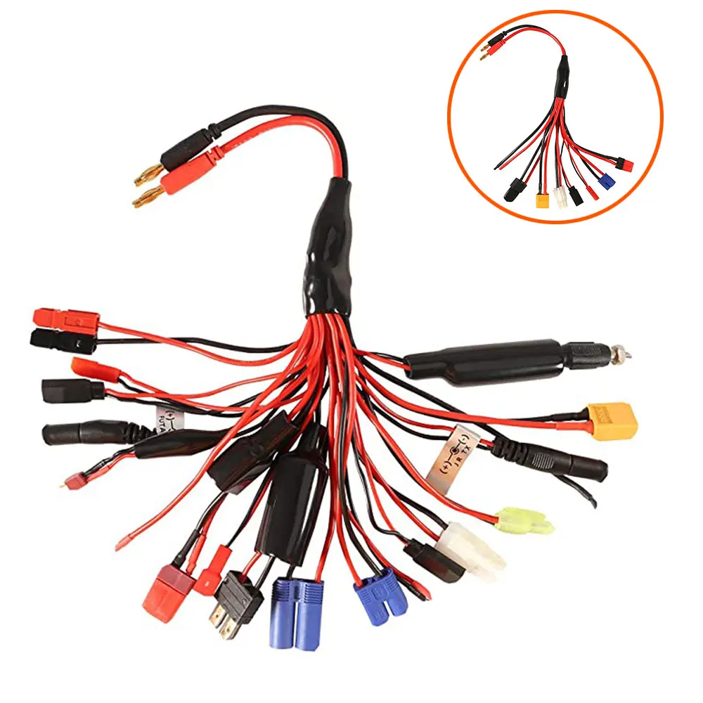 RC Lipo Battery Charger Adapter Connector Splitter Wire 8 in 1 Octopus ...