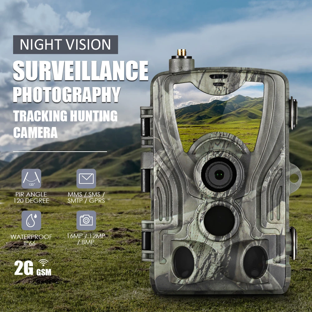 2G MMS SMS SMTP Trail Wildlife Camera 20MP 1080P Night Vision Cellular ...