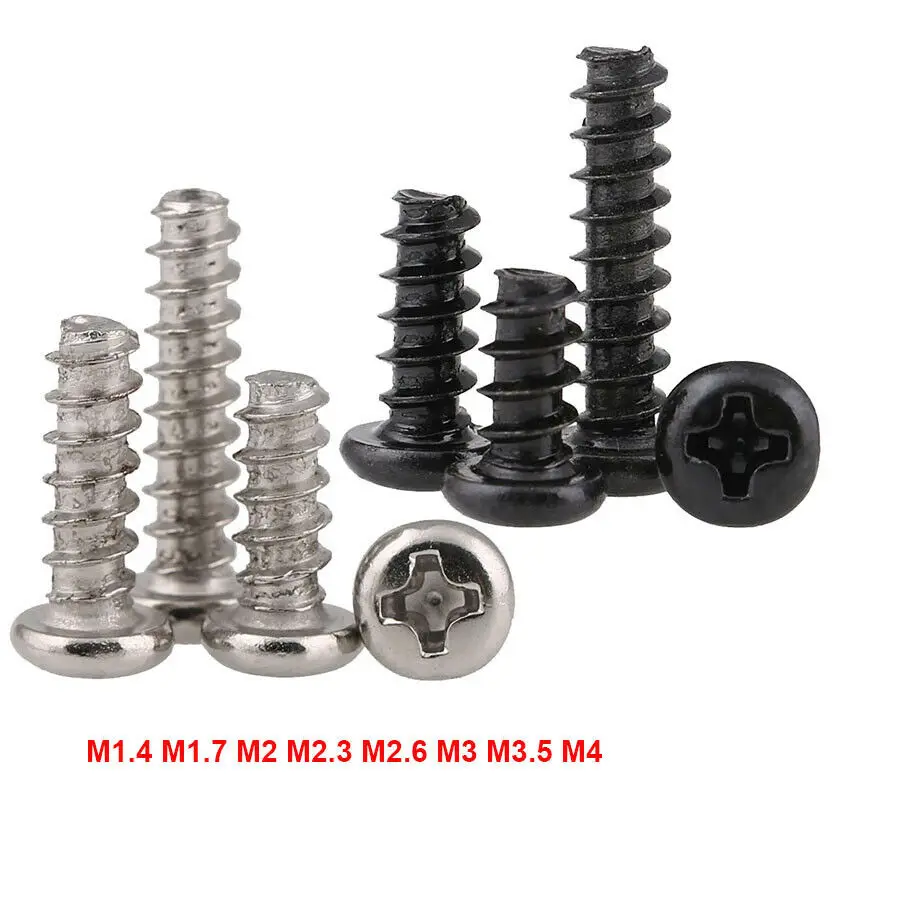 M1-4-M4-Mini-Phillips-Pan-Head-Flat-Tail-Self-Tapping-Screws-Cross ...
