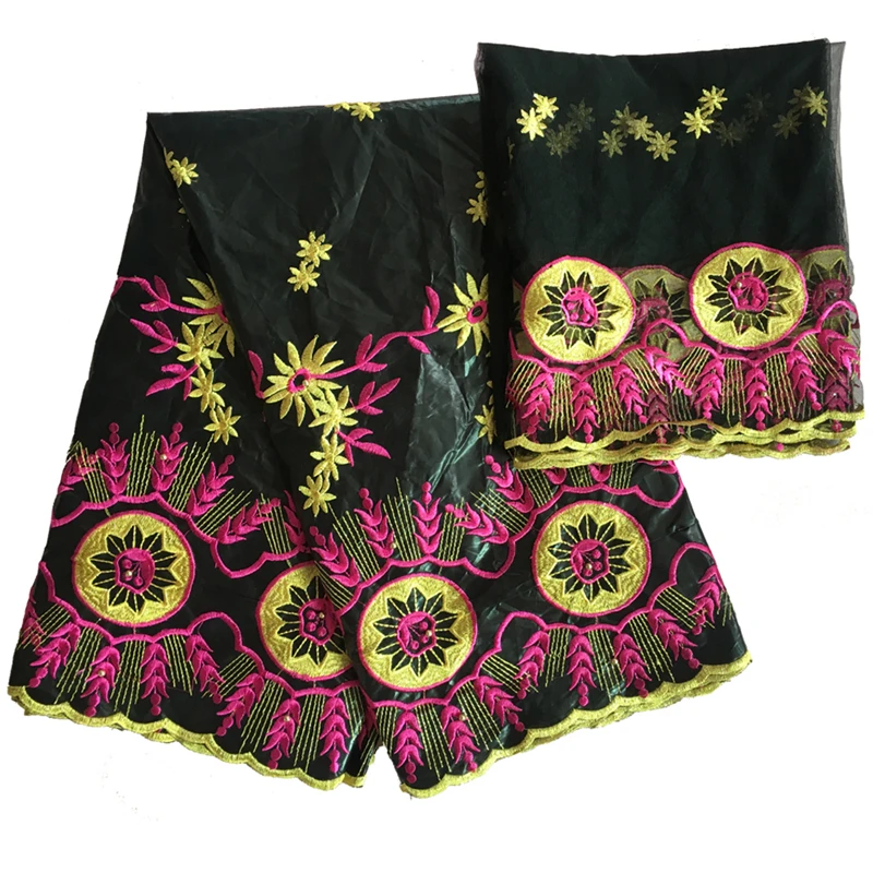 African Brocade Fabrics Riche Bazin Tissues Embroidery Flowers ...