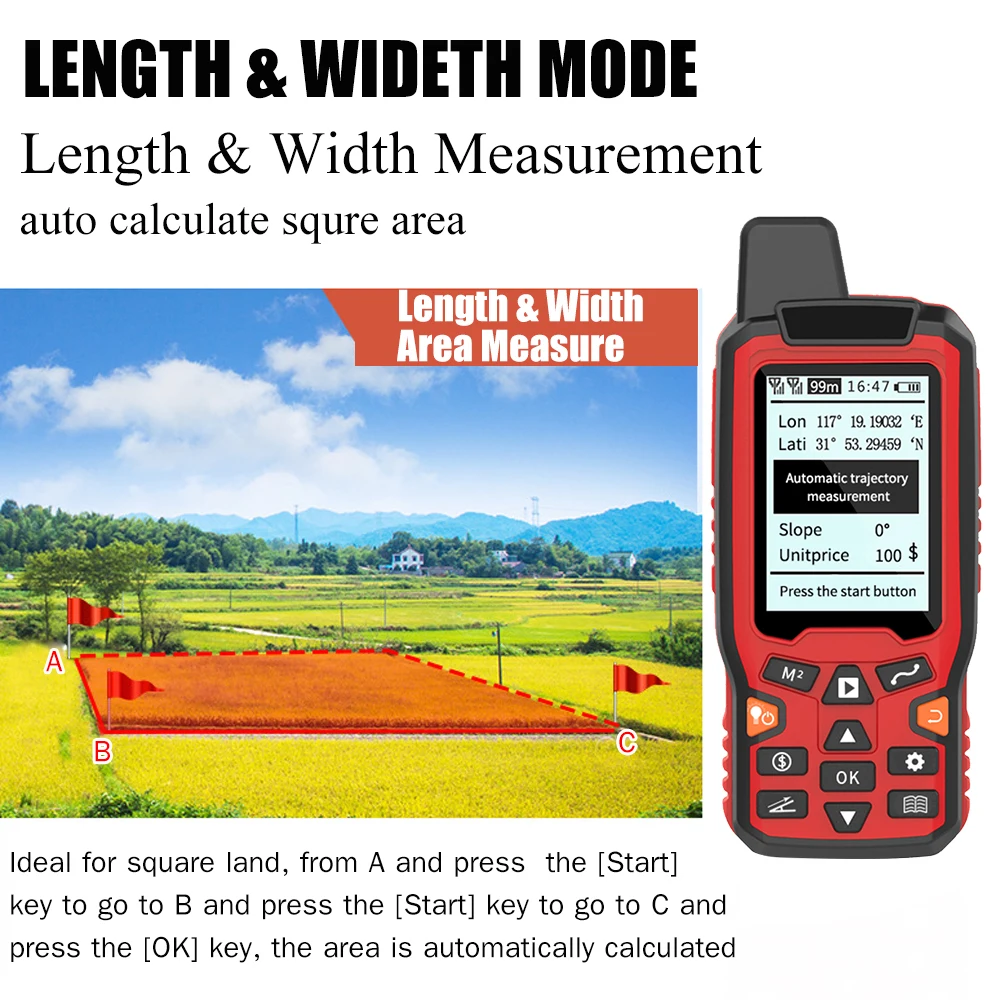 Land Area Measure Handheld Usb Navigation Track Area Calculation Meter ...