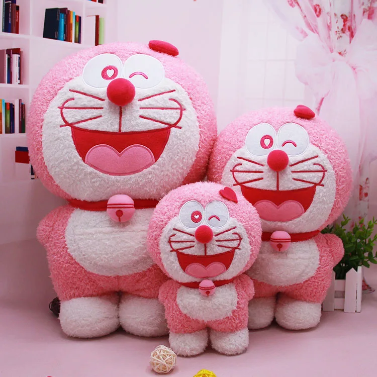 Anime Pink Doraemon Stuffed Toys For Kids - KawaiiMerch.com