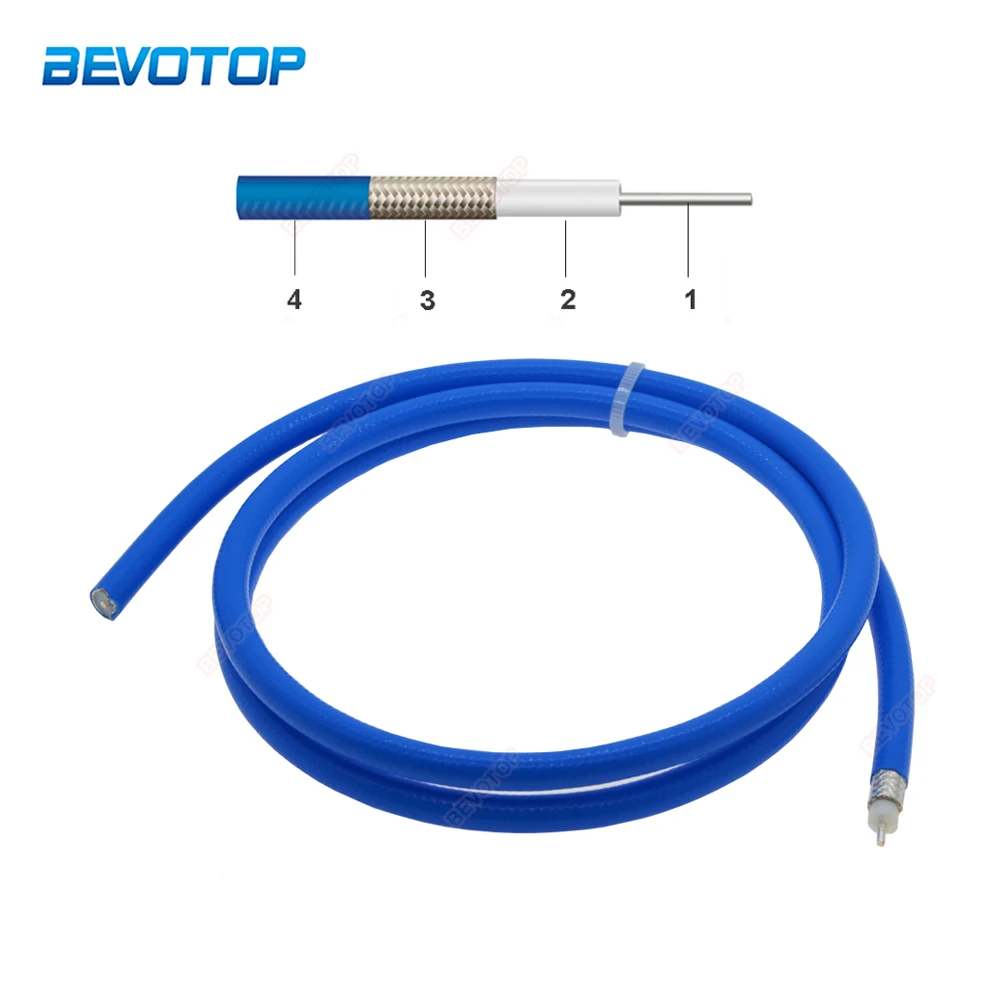 1m 5m 10m Blue RG401 50-5 Cable Semi-Flexible 50 Ohm High Frequency ...