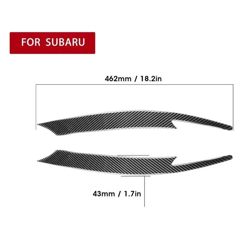 Pair Carbon Fiber Eyelids Decal Headlight Eyebrow Sticker Cover Fit for ...