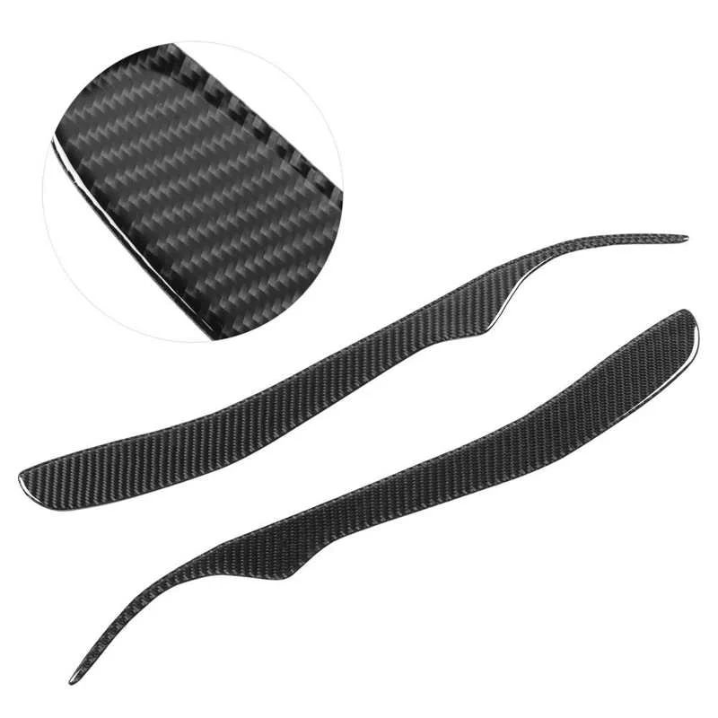 Pair Headlight Eyelid Headlamp Eyebrow Decal Carbon Fiber Sticker Strip ...