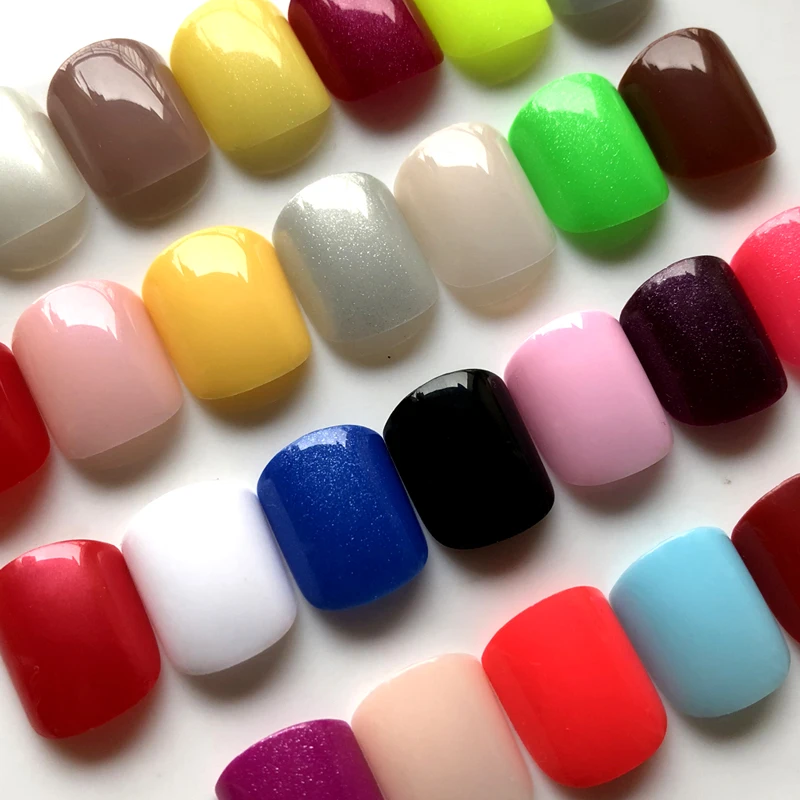 Wholesale26 Colors Optional Candy False Nails Press On Nails Short Nail ...