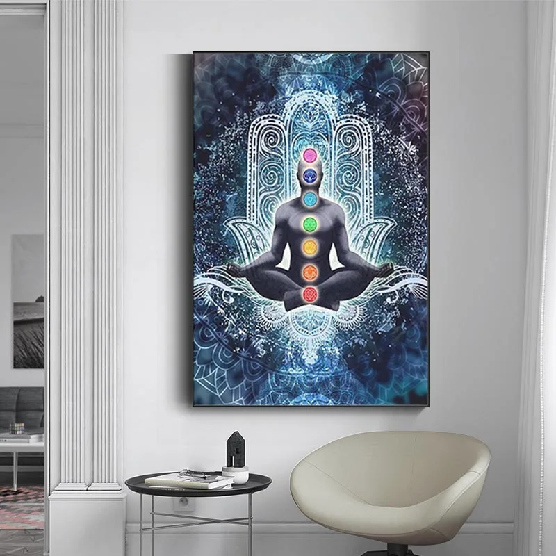 Abstract-Seven-Chakras-Spiritual-Canvas-Painting-Religion-Posters-and ...