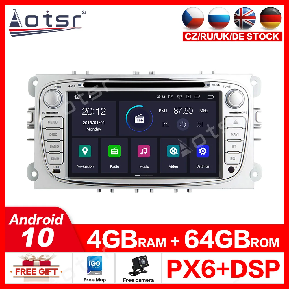 Radio con GPS para coche, reproductor Multimedia con Android 10, 2 Din ...