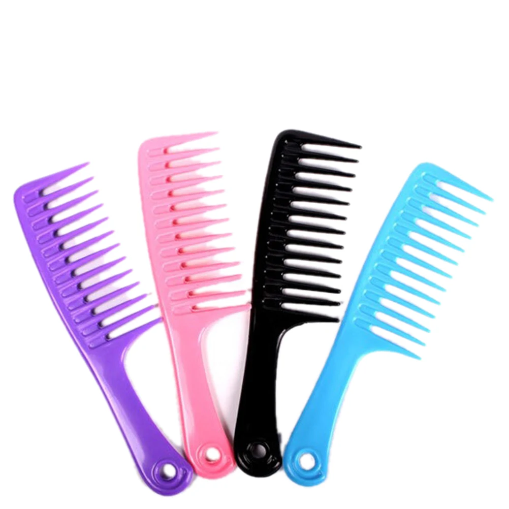 Large-Wide-Tooth-Combs-Of-Hook-Handle-Detangling-Reduce-Hair-Loss-Comb ...