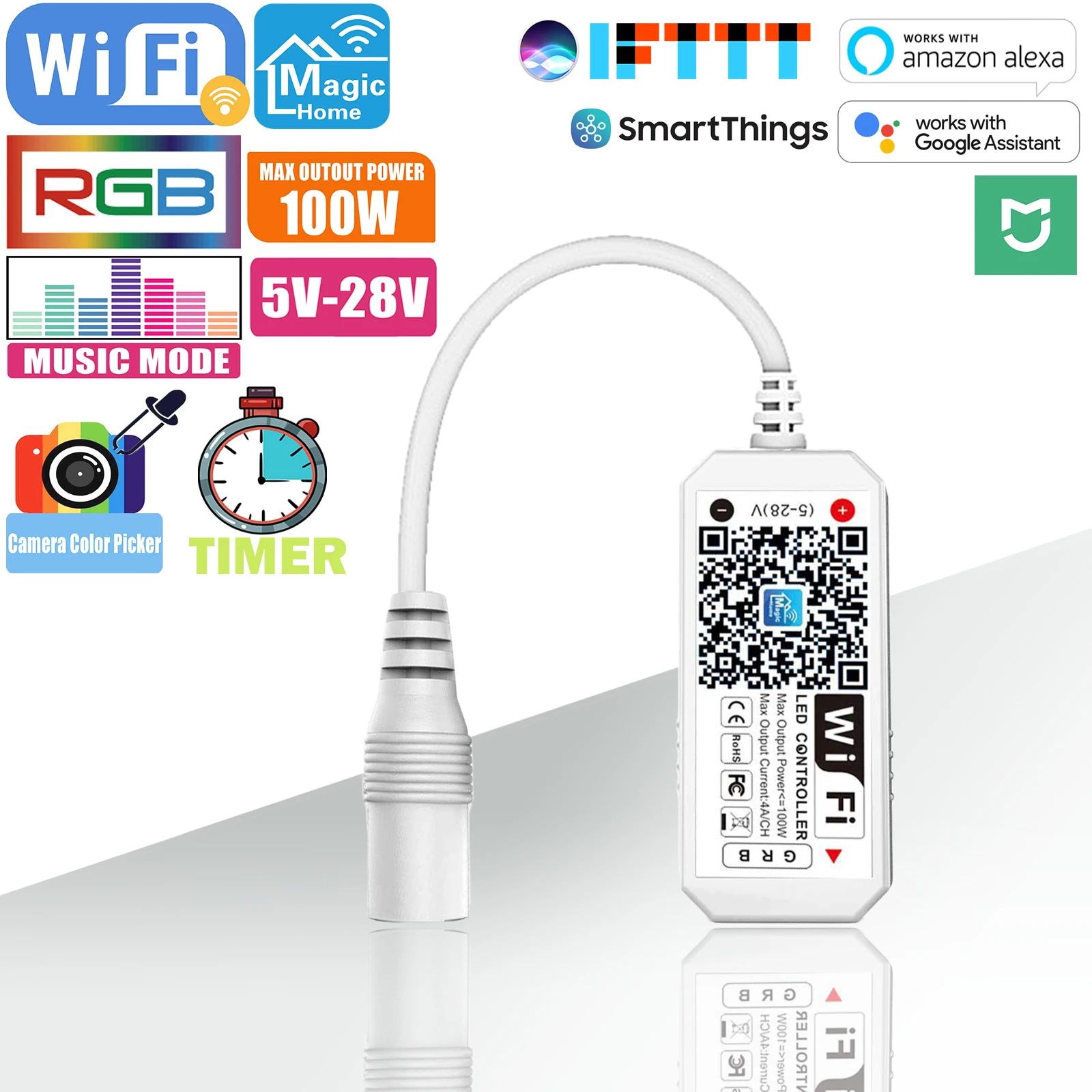 4-Pin-WIFI-Light-Strip-Controller-5V-12V-24V-Magic-Home-RGB-Controller ...