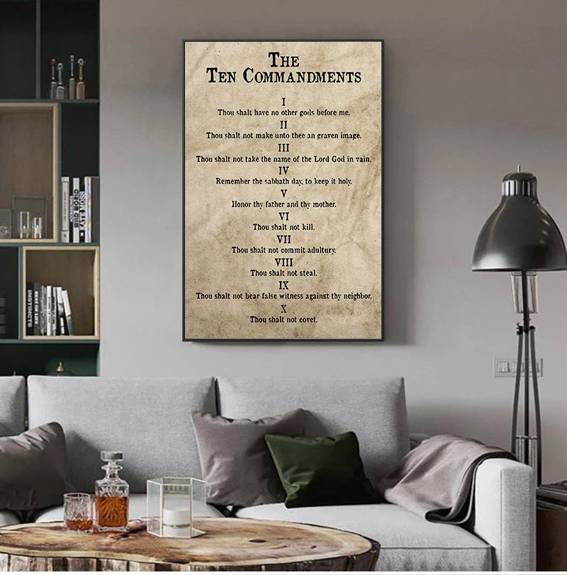 Exodus-20-Print-Ten-Commandments-Christian-Poster-Vintage-Wall-Art ...