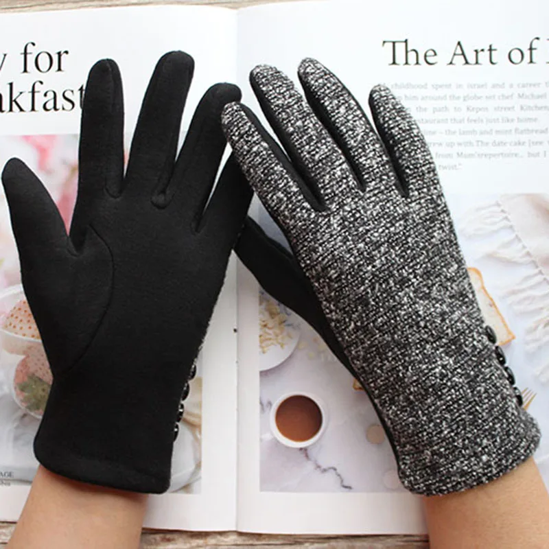 Knitted Cotton Gloves Women's Elastic Thin Style Daily Wear Spring And ...
