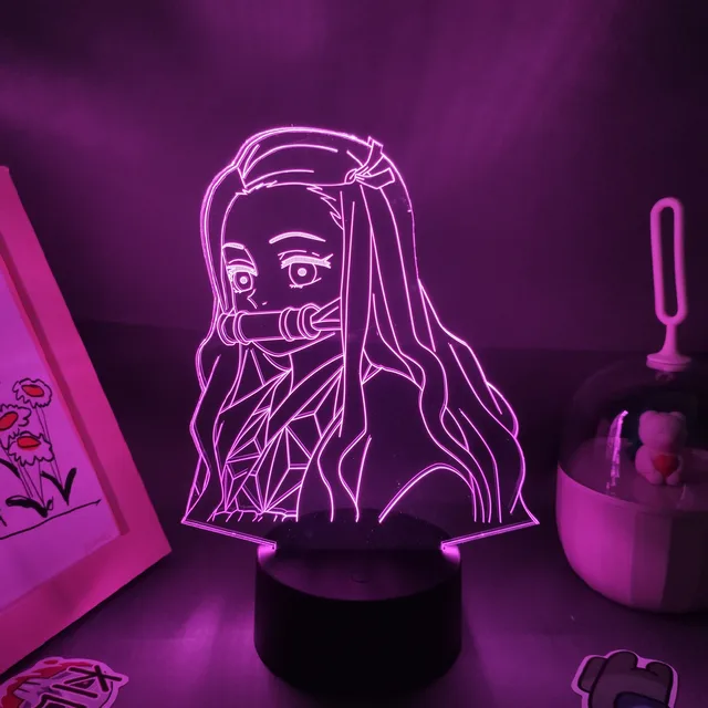 Kimetsu No Yaiba Könnyű Anime Figura Kamado Nezuko Rgb 3D Led ...