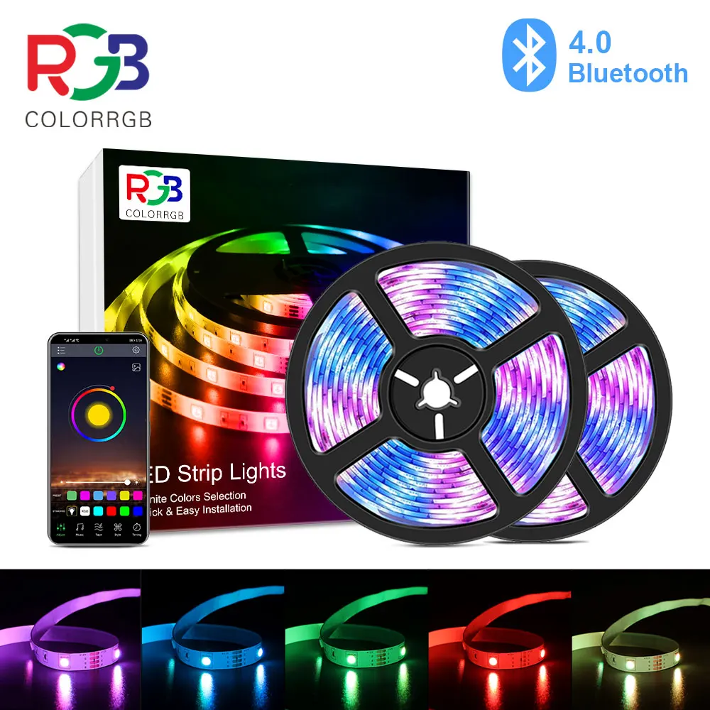 Colorrgb, Led Rgb Strip Licht, app Controle Kleur Veranderende Led Smd ...