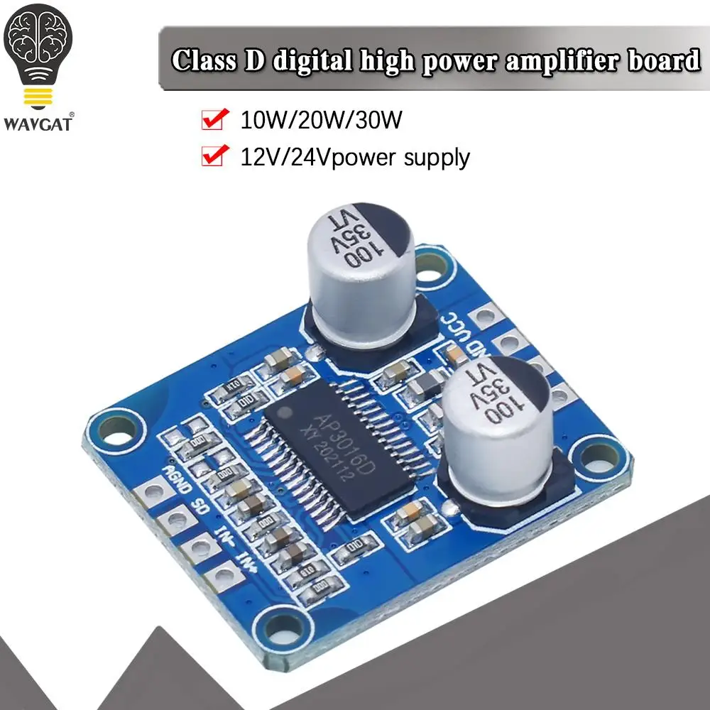 DC 8V-24V High Power Digital Amplifier Module Mono Class D 4-8ohm for ...
