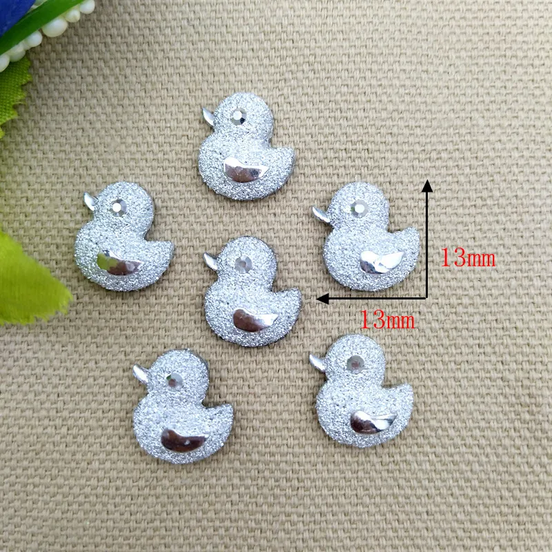50 Uds. Diy de resina de pato plateado, decoración artesanal, cabujón ...