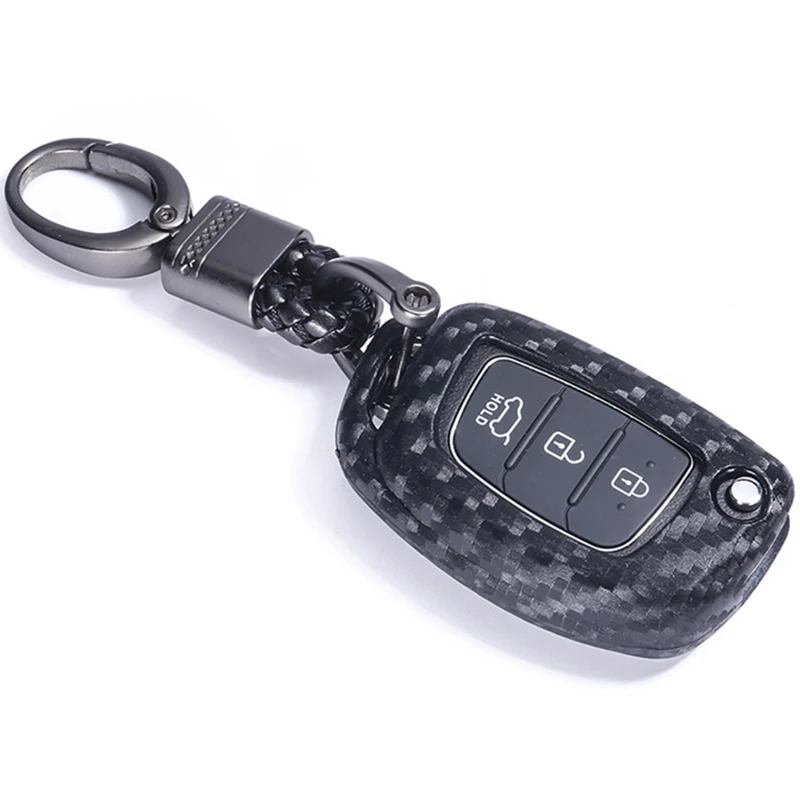 Carbon-Fiber-Silicone-Car-Key-Case-Cover-for-Hyundai-Tucson-Creta-Ix25 ...