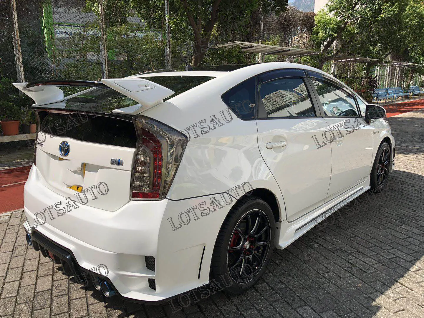 Автомобильный Стайлинг prius Carbon& black цвет два кронштейна задний спойлер Подходит для ...