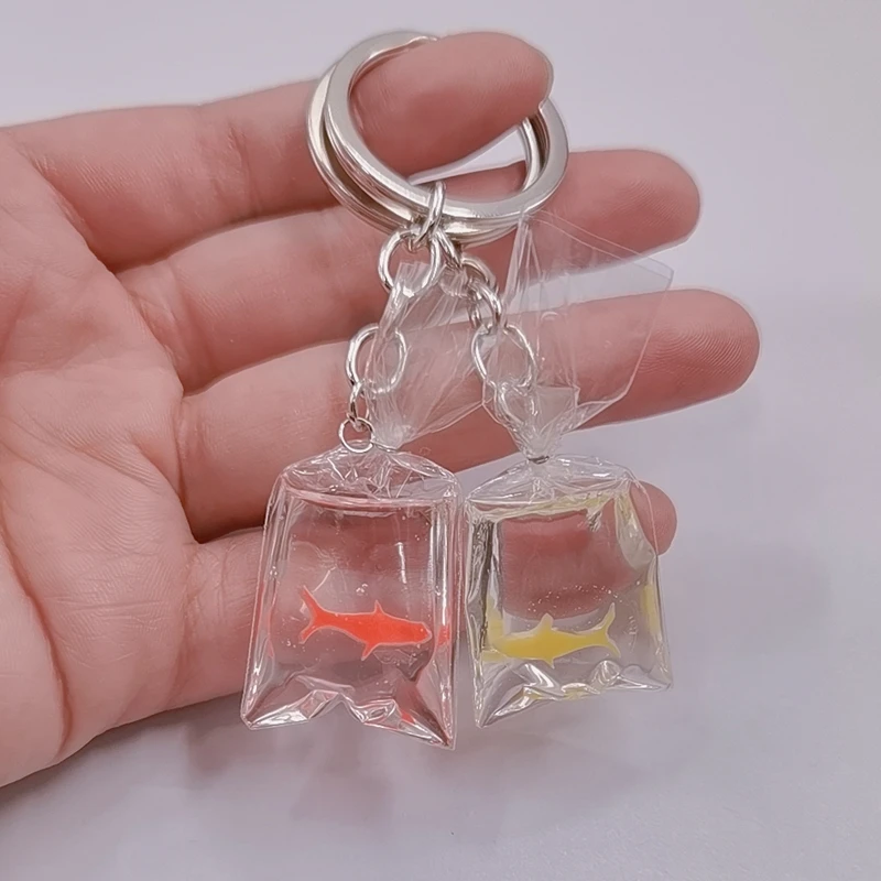 Fashion-Creative-Koi-Fish-goldfish-Water-Bag-keychain-Resin-kawaii ...