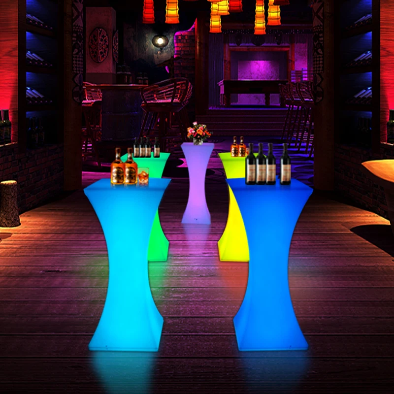 Outdoor Colorful Luminous High Stools Led Bar Table Tables And Chairs ...