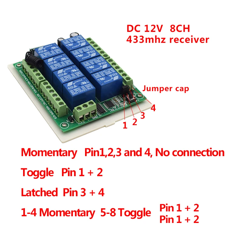 DC 12V 8CH channel RF Wireless Remote Control Switch & Remote Control ...