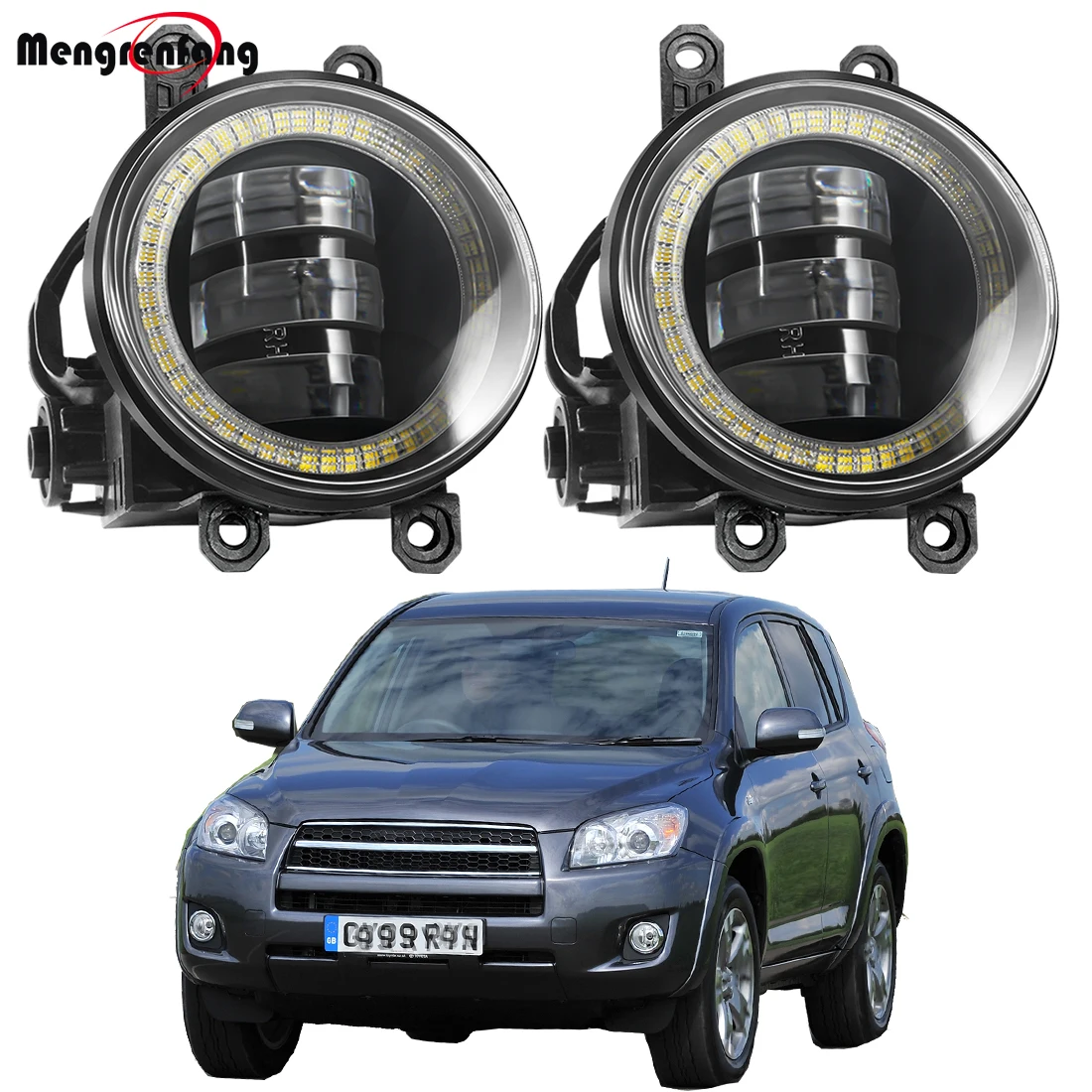 2 X 30W 6000LM Fog Light Assembly For Toyota RAV4 RAV 4 2006-2012 2016-2018 Car LED Angel Eye ...