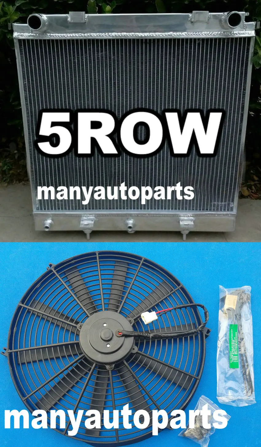 5row Aluminum Radiator + Fan For Land Rover Range Rover P38 2.5td Turbo ...