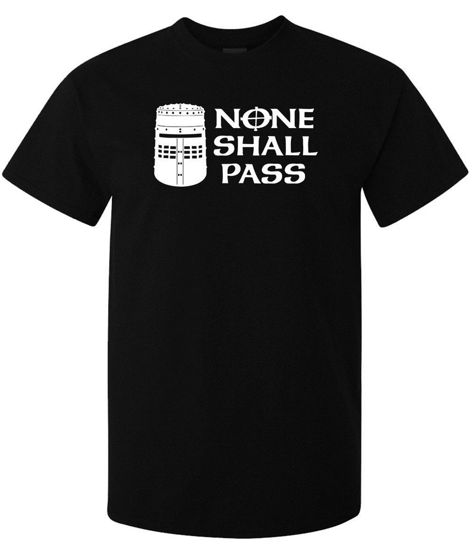 Monty Python and the Holy Grail Black Knight none shall pass men's T ...