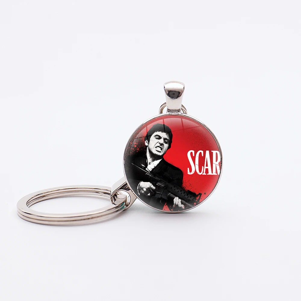 Hot-Movie-Scarface-Glass-Pendant-Keychains-Keychain-Handmade-Silver ...