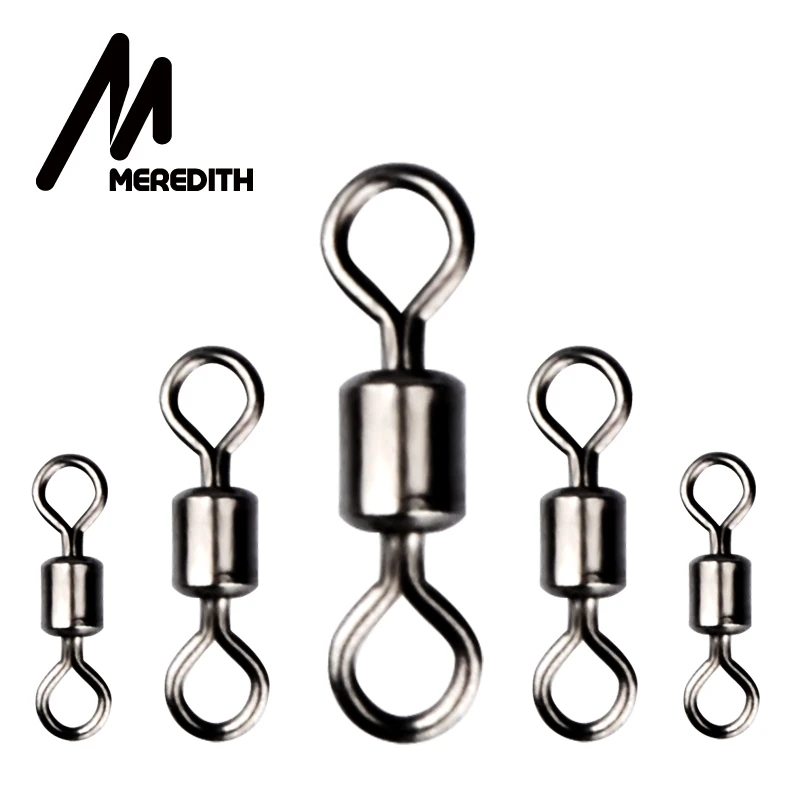MEREDITH 50PCS/Lot Fishing Swivel Sizes Solid Connector Ball Bearing Snap Fishing Swivels ...