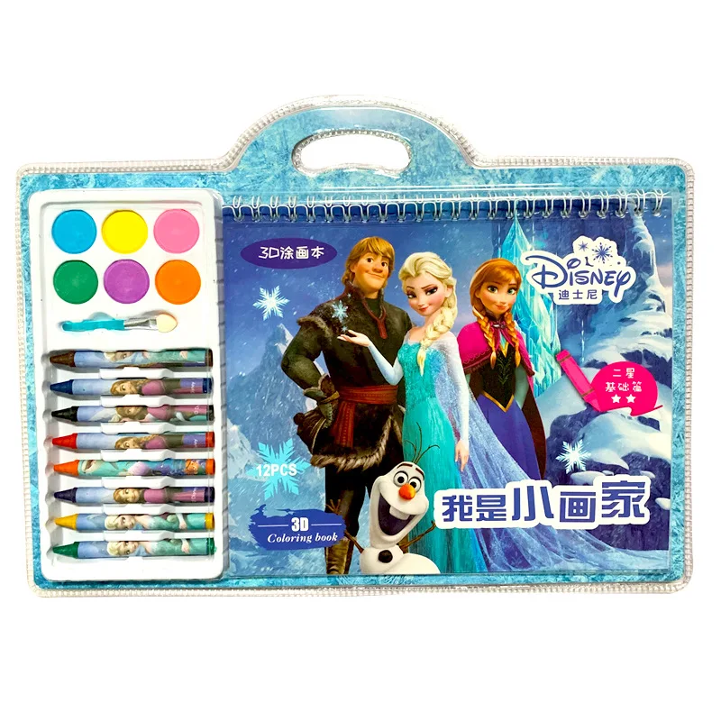 Disney-Frozen-Crayon-Pastel-Coloring-Book-Set-Cartoon-Puzzle-Painting ...