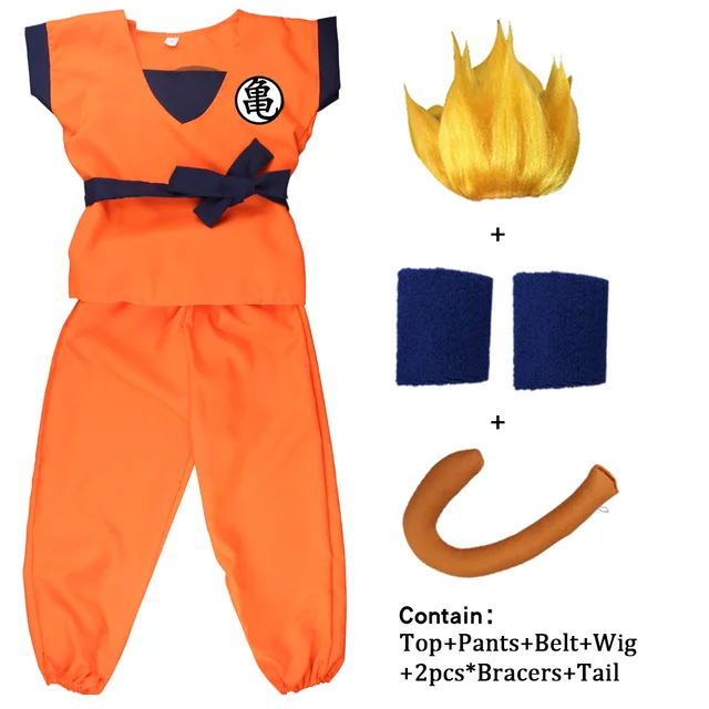Anime Dragon Ball Z Suit Clothes Son Goku Cosplay Costume Full Set For ...