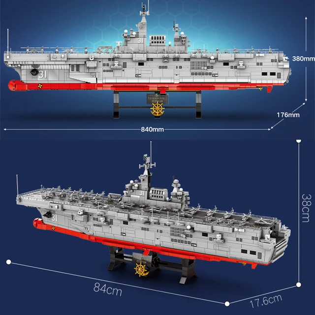 New MOC Militarys War Amphibious Assault Ship Model Bricks Type 075 ...