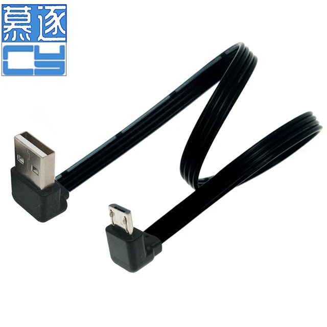 Super Flat flexible Up & Down & Left & Right Angled 90 Degree USB Micro ...