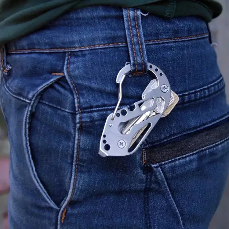 EDC-Tools-Multifunctional-Carabiner-Key-Organizer-Stainless-Steel ...