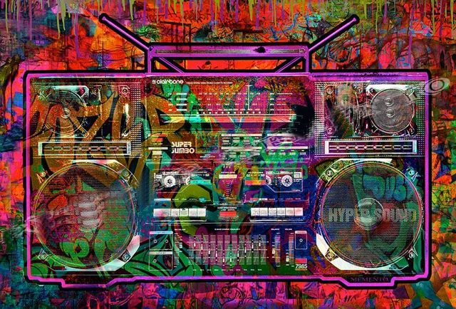 Boombox Graffiti Wallpaper