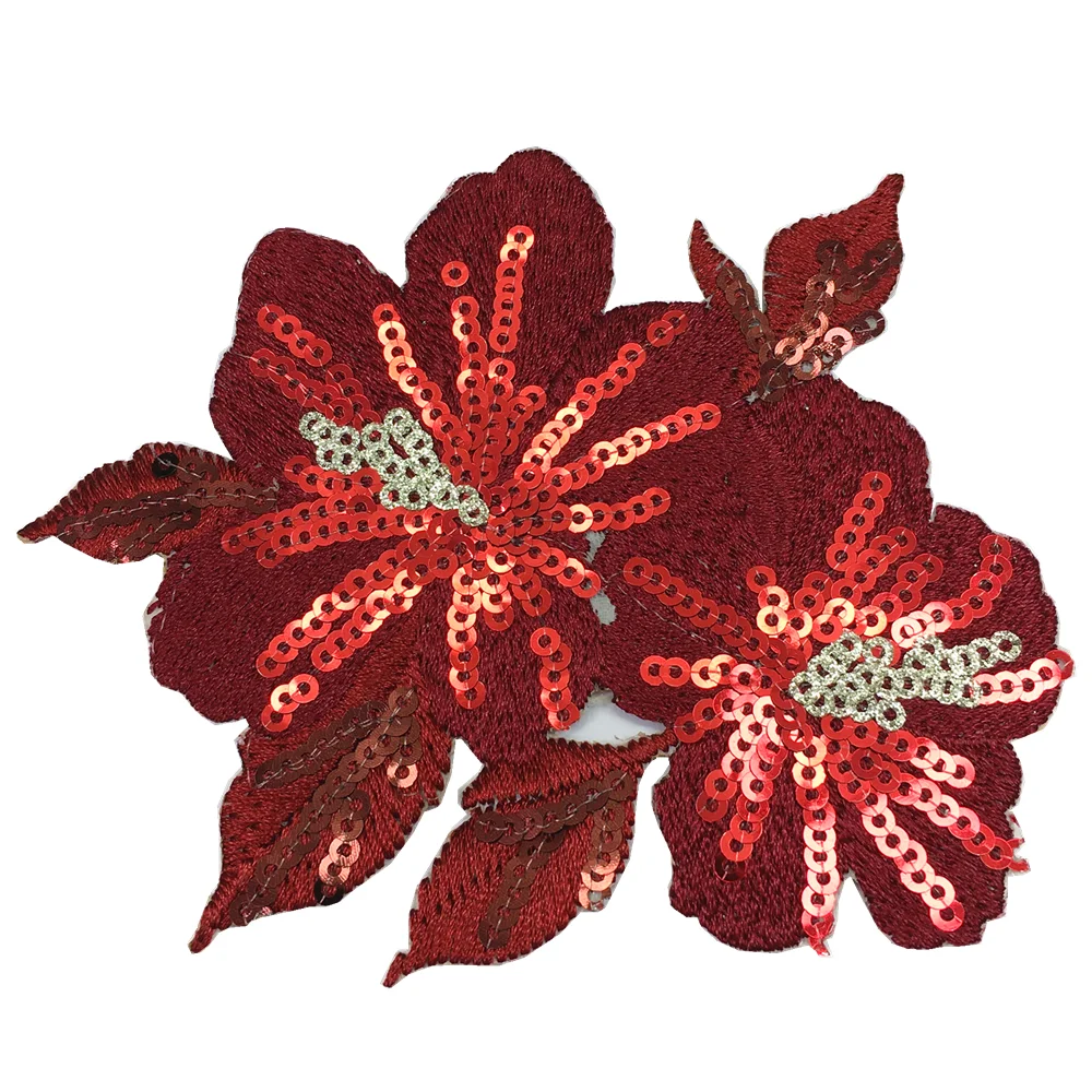 2pc Flower Embroidery Patch Sequin Beaded Patches For Clothing Clothes ...