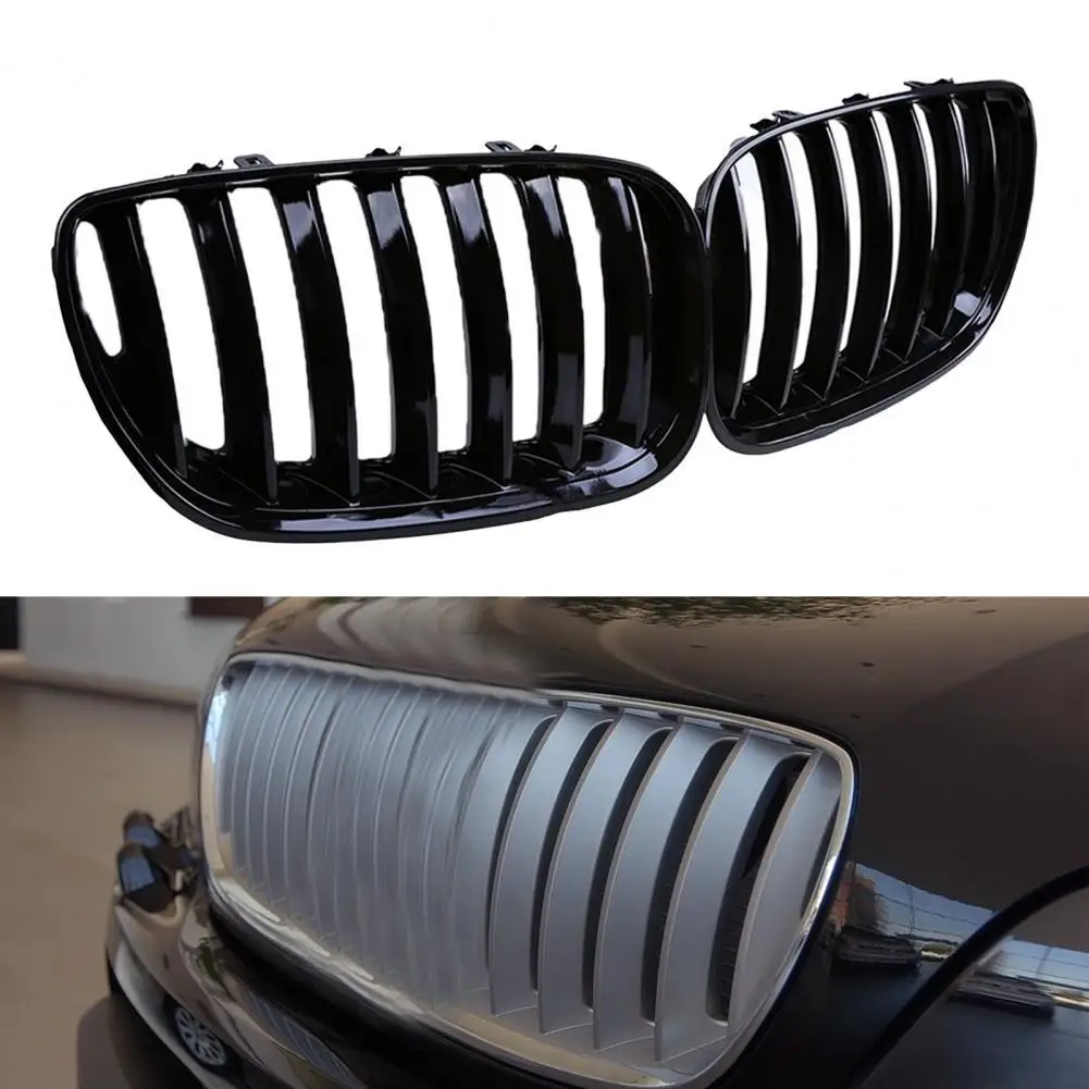 50% Hot Sale 1 Pair Car Grilles Single Line Anti-scratch ABS Car Front ...